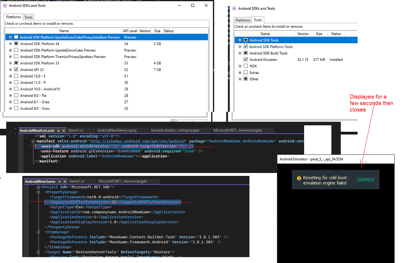 Workload net6.0-android is out of support (Error) - Community | MonoGame