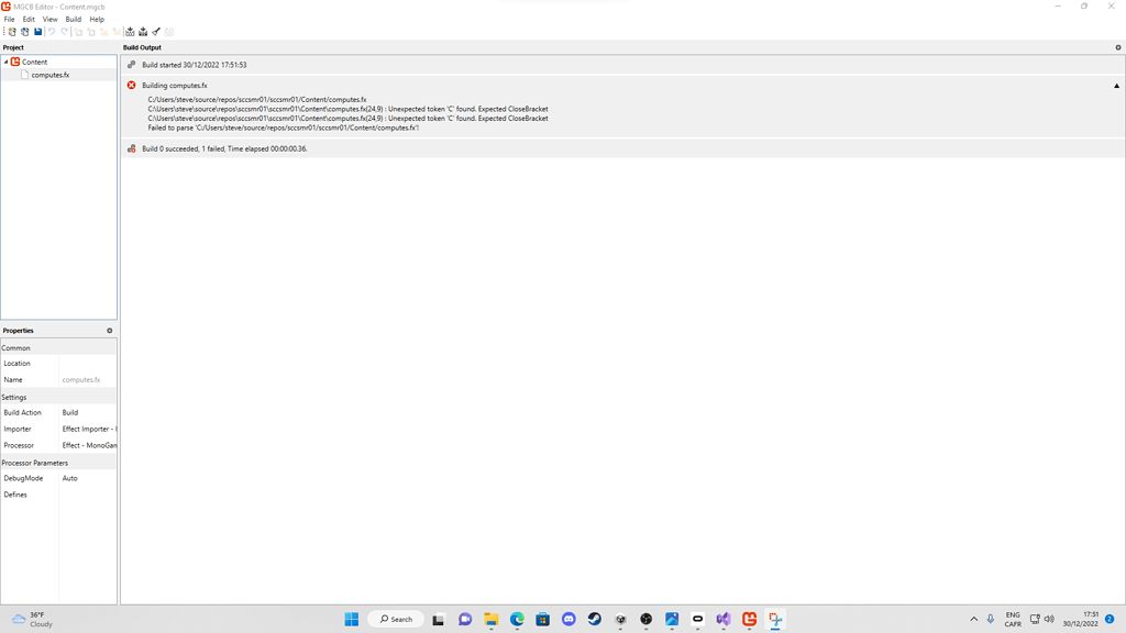 Monogame Content Builder Compute Shader Error Loading Windows Community Monogame
